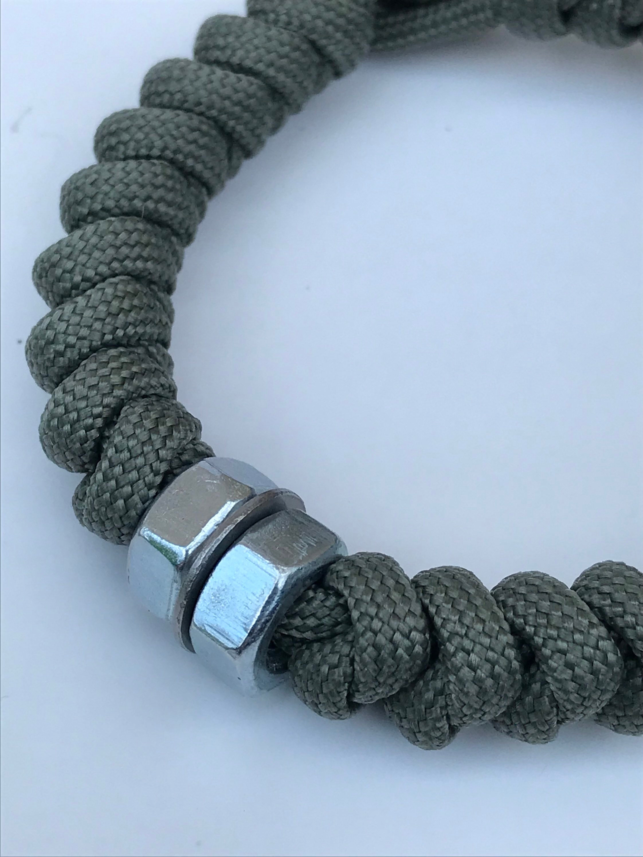 Mens Braided Bracelet With Snake Knots, Hex Nuts and Washers and ...