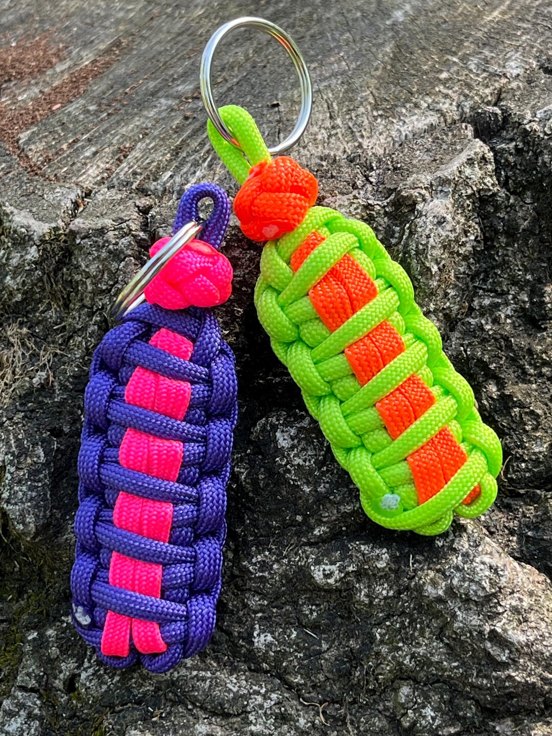 Paracord Survival Keychain Neon Colors, Military Wife Gift, Military ...