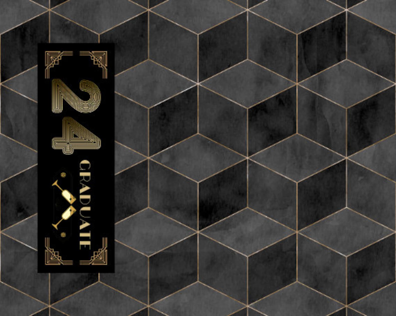 Graduation Bookmark Set, Art Deco Graduate Bookmarks, Printable ...