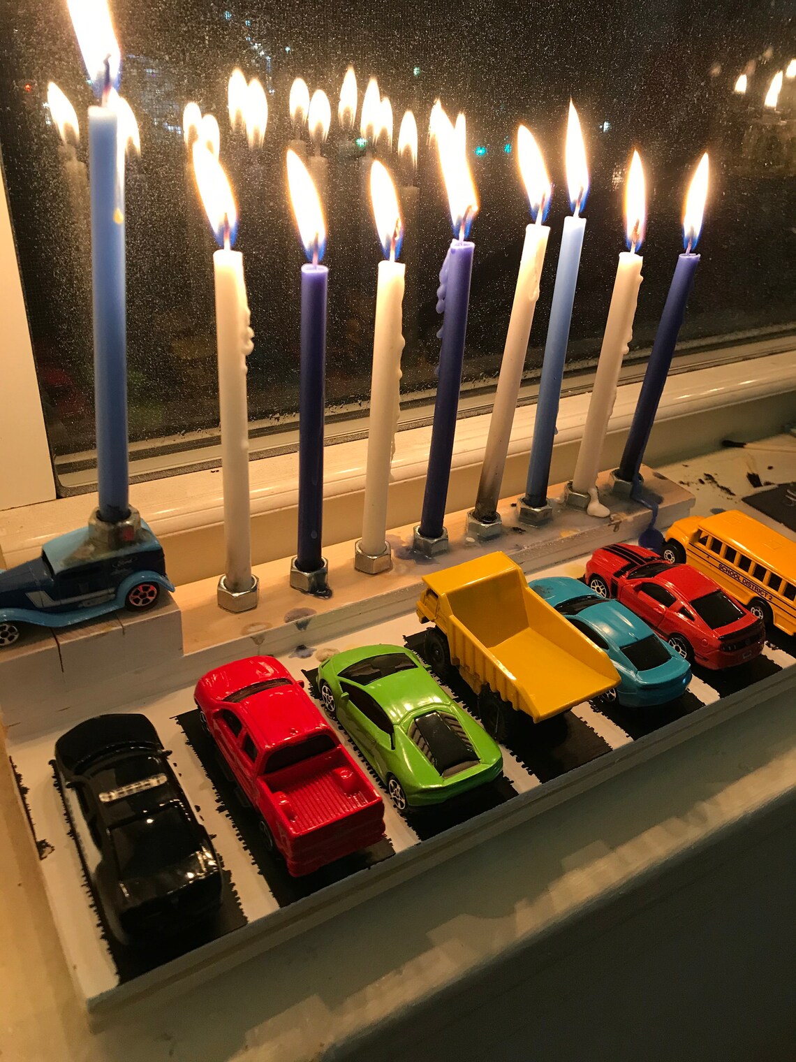 Hanukkah Menorah for Kids With Hot Wheels Cars for Tall - Etsy Norway