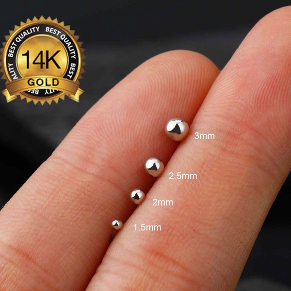 14k White Gold Threadless Pin - Etsy