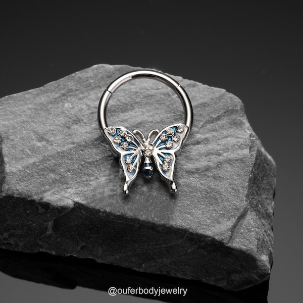 Butterfly Septum Ring - Etsy