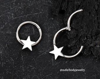16G Sun & Star Septum Ring/daith Jewelry/cartilage Earring/helix Hoop ...