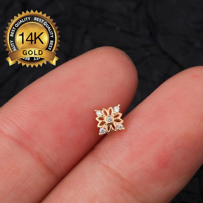 Gold Dermal Anchor and Top - Etsy