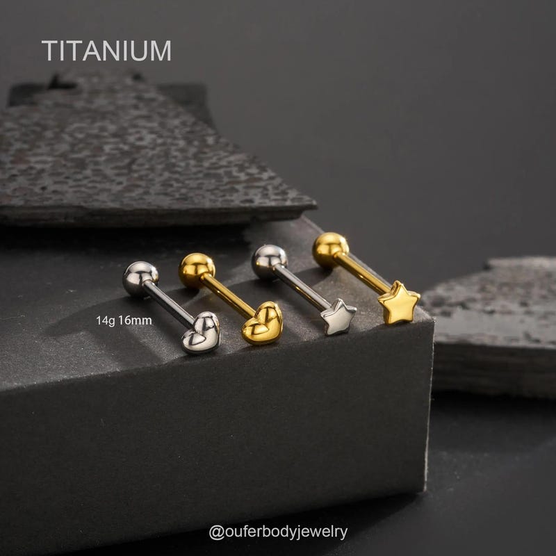 Titanium Tongue Ring 14g - Etsy