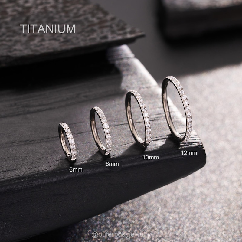Titanium Huggies Crystal - Etsy UK