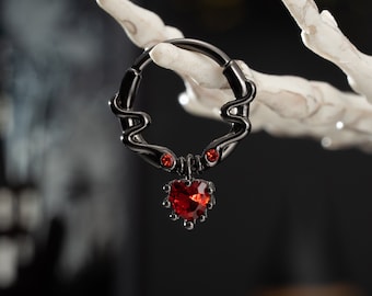 16G Spider Web Septum Ring Black Silver Clicker/cartilage/helix Earring ...