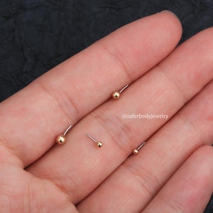 14K Gold Threadless Labret Stud/threadless Earrings/threadless End/nose ...