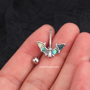 14G Bat Halloween Belly Ring/belly Button Ring/belly Piercing/belly ...
