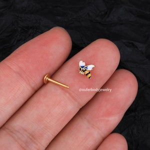 16G 3pcs Bee & Flower Cartilage Stud/helix Studs/rook Studs/tragus Stud/bee Jewelry/cartilage ...