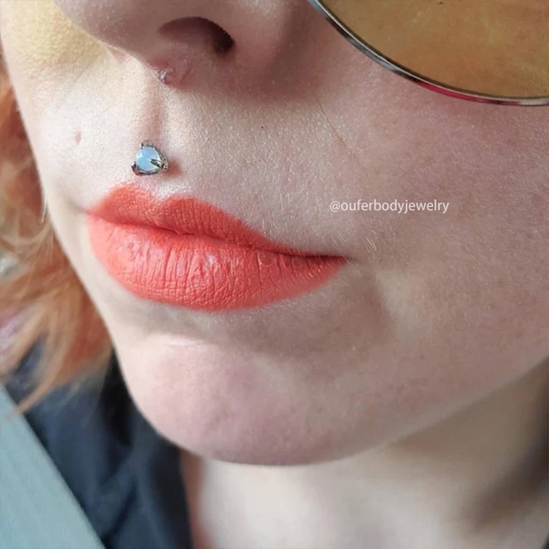 16G Dragon Claws Opalite Labret Ring/stainless Steel Lip Stud/ - Etsy