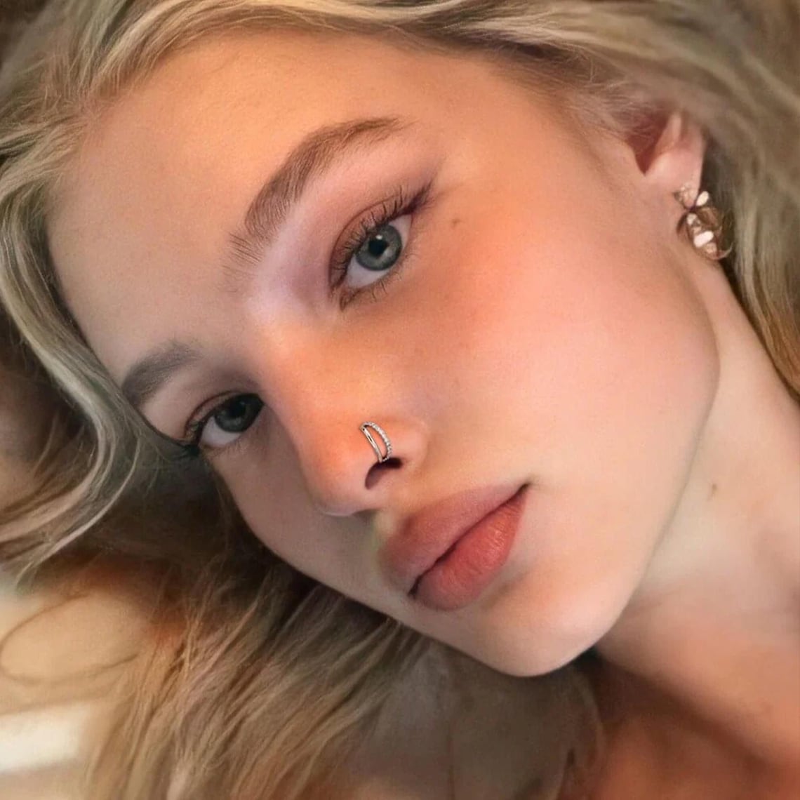 20G Open Twist Seamless Hoop/double Line Nose Ring/nostril Hoop/nose ...