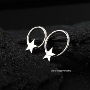 16G Star Septum Jewelry/septum Ring/daith Jewelry/helix Hoop Earring ...