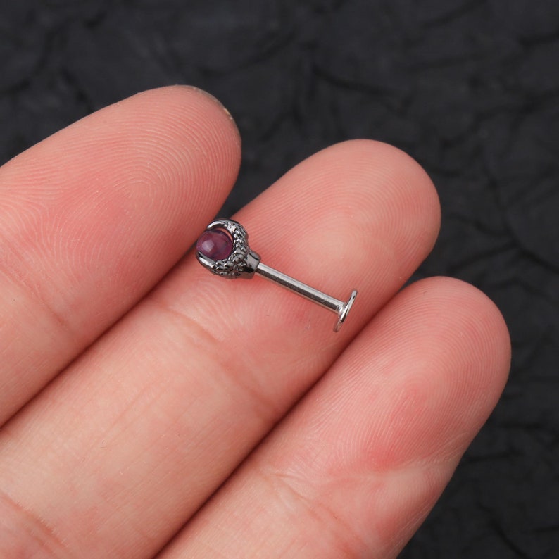 16G Dragon Claws Opalite Labret Ring/stainless Steel Lip Stud/ - Etsy