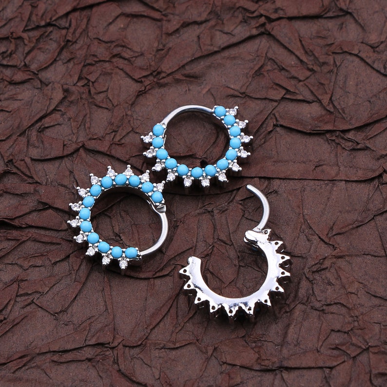 16G Sparkling Nose Rings Cartilage Piercing Jewelry/turquoise | Etsy