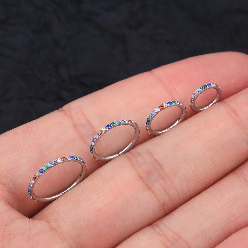 18G Sparkling CZ Conch Hoop/tragus Jewelry/daith Ring/rook - Etsy