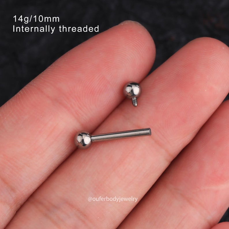 14G 16G Titanium Internally Threaded Bridge Barbell - Etsy