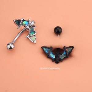 14G Bat Halloween Belly Ring/belly Button Ring/belly Piercing/belly ...