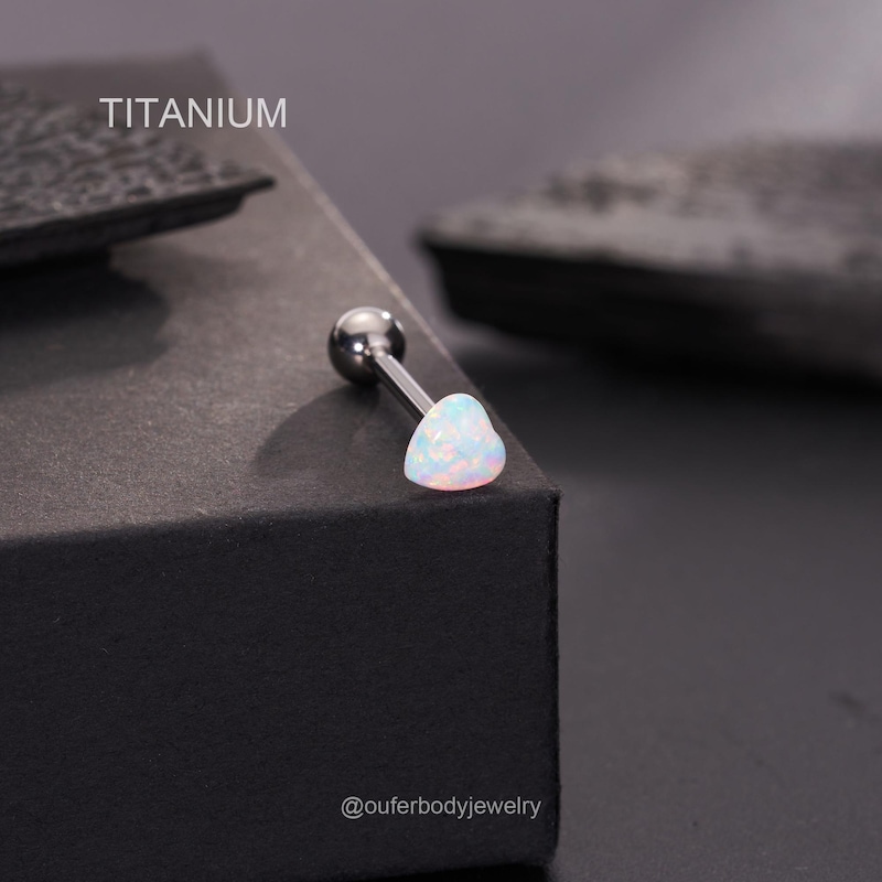 Titanium Opal Heart - Etsy UK