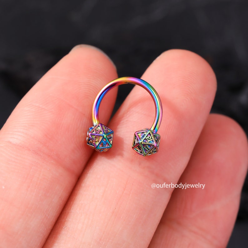 16G DND Dice Internally Threaded Septum Ring/horseshoe - Etsy