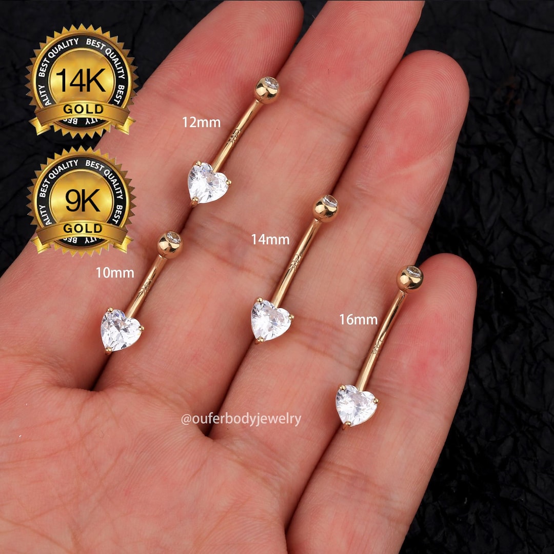 14K Gold 14G Belly Button Rings/navel Piercing/belly Piercing/navel ...