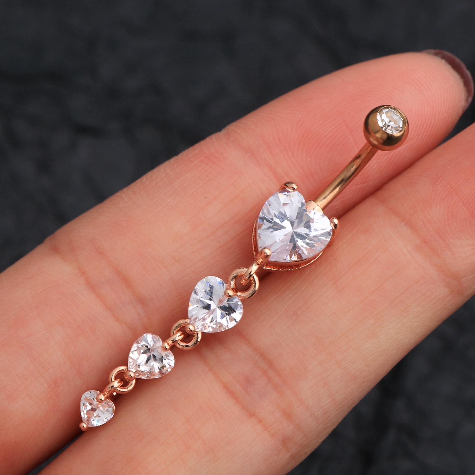 5PC Dangle Belly Button Rings/ CZ Navel Piercing/ Belly - Etsy