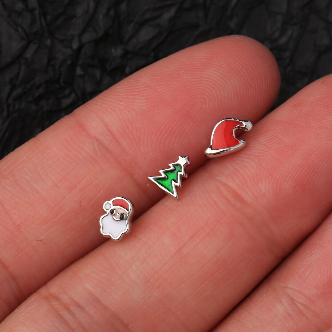 3pcs 20G Christmas Nose Studs/nose Piercing Jewelry/nose Ring/christmas ...
