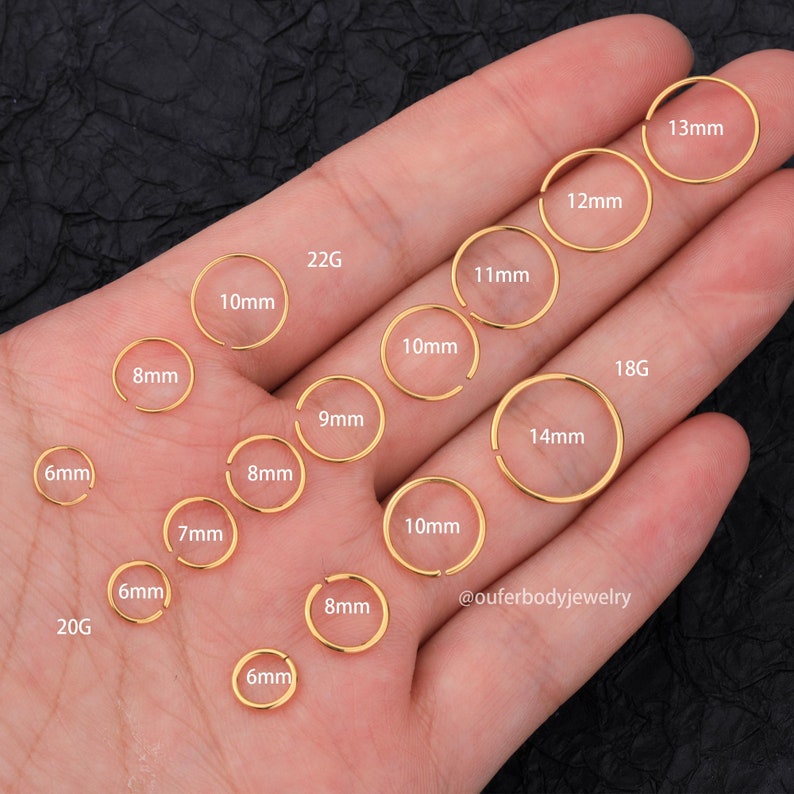 2 Pieces Tiny Gold Hoop Earrings/nose Ring/small Gold Huggie - Etsy