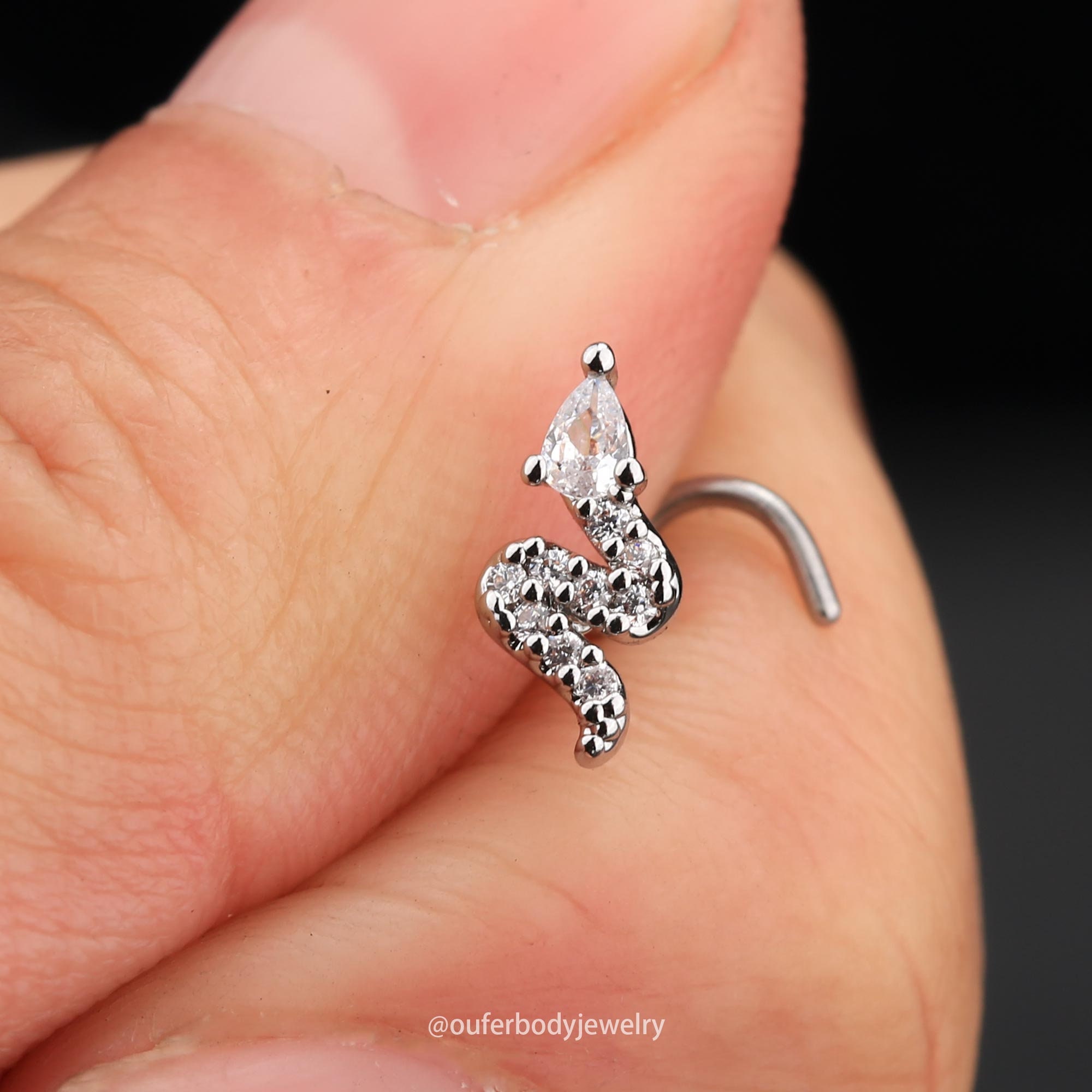 3pieces 20G Snake Nose Piercing/nose Hoop/nose Ring/s-shaped Nose Studs ...