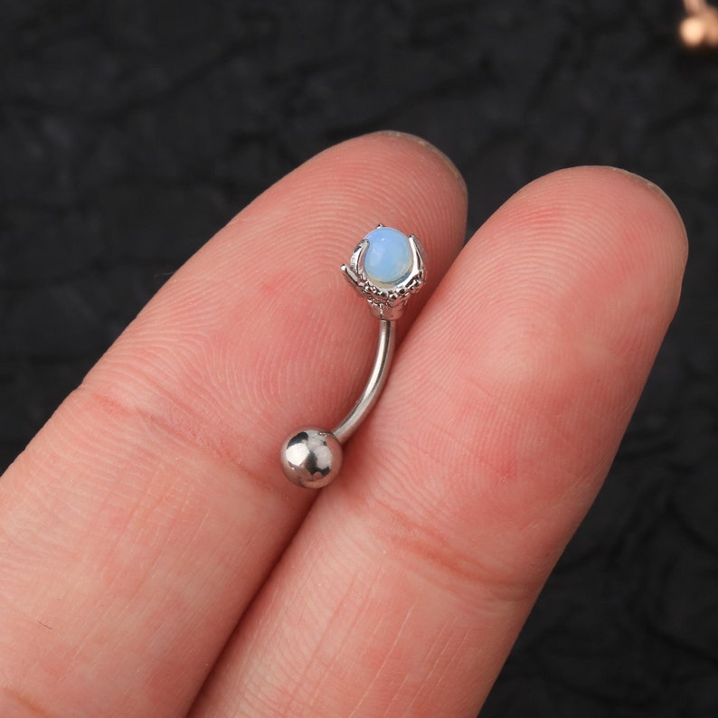 16G Opalite Three Dragon Eyebrow Ring/rook Barbell/eyebrow - Etsy