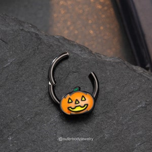 16G Cute Pumpkin Lamp Septum Piercing Ring/daith Earring/conch Hoop ...