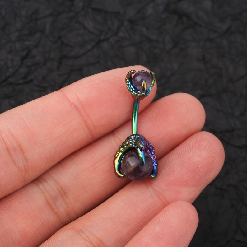 14G Dragon Claw Belly Button Ring/belly Piercing/navel - Etsy