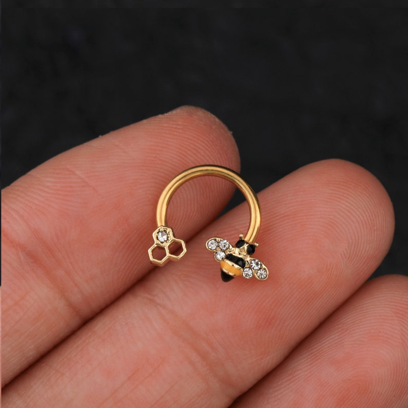 16G/18G Bee Horseshoe Septum Ring/cartilage Hoop/helix - Etsy