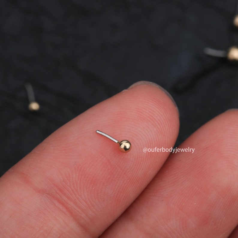 14K Gold Threadless Labret Stud/threadless Earrings/threadless - Etsy
