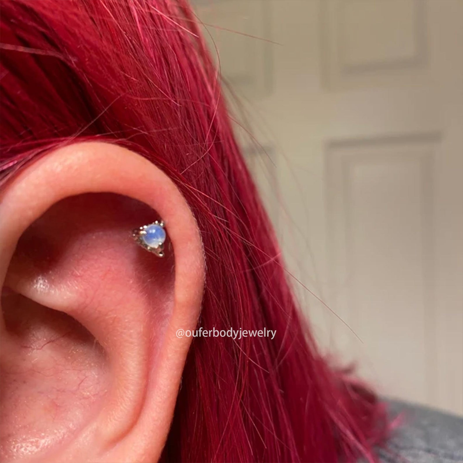 16G Dragon Claws Opalite Labret Ring/stainless Steel Lip Stud/ - Etsy