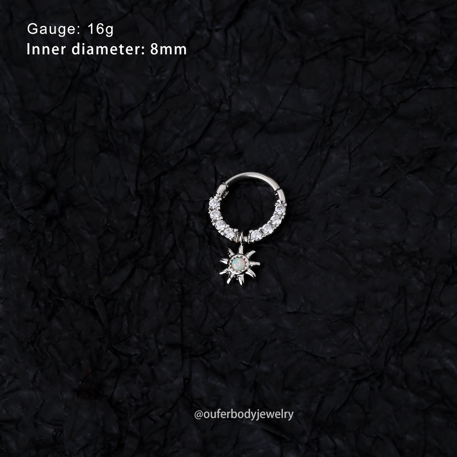 16G Sun Dangle Septum Hoop/septum Clicker/dangle Daith - Etsy