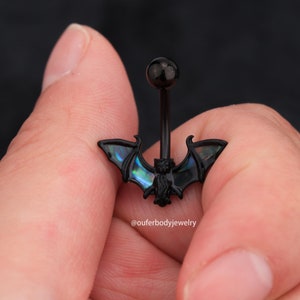 14G Bat Halloween Belly Ring/belly Button Ring/belly Piercing/belly ...
