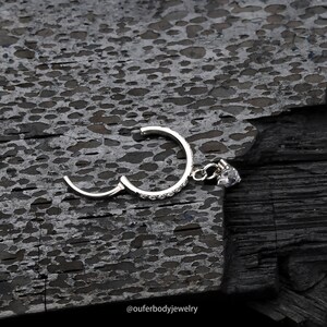 20G 18G Dangle Heart Nose Ring/cartilage Hoop Earrings/minimalist ...