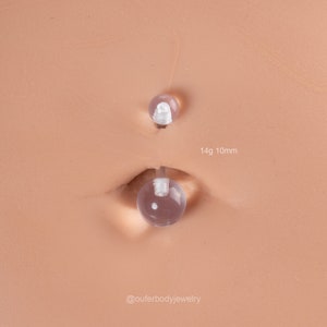 6PCS 14G Acrylic Clear Belly Button Ring/invisible Navel Jewelry ...