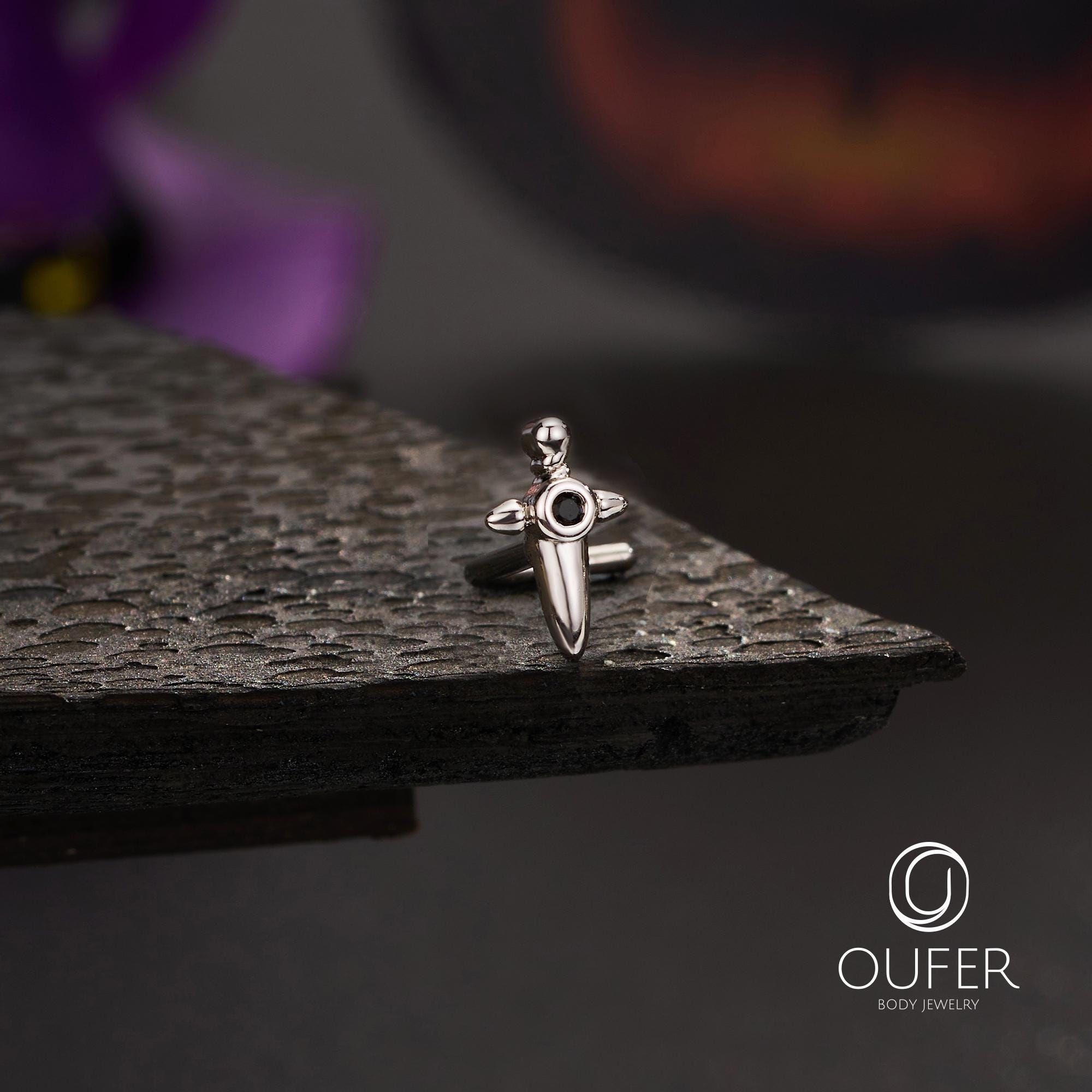 3PCS 20G Gothic Nose Stud Set – Black Zircon Thorn Sword, Star & Heart ...