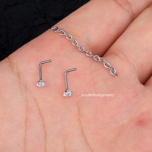 20G Chain Double Nose Stud/nose Piercing/nose Chain/nose Jewelry/summer ...