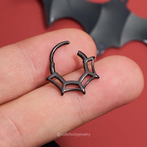 16G Spider Web Septum Ring Black Silver Gold Hoop Clicker/cartilage ...