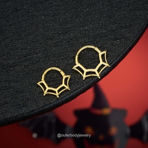 16G Spider Web Septum Ring Black Silver Gold Hoop Clicker/cartilage ...