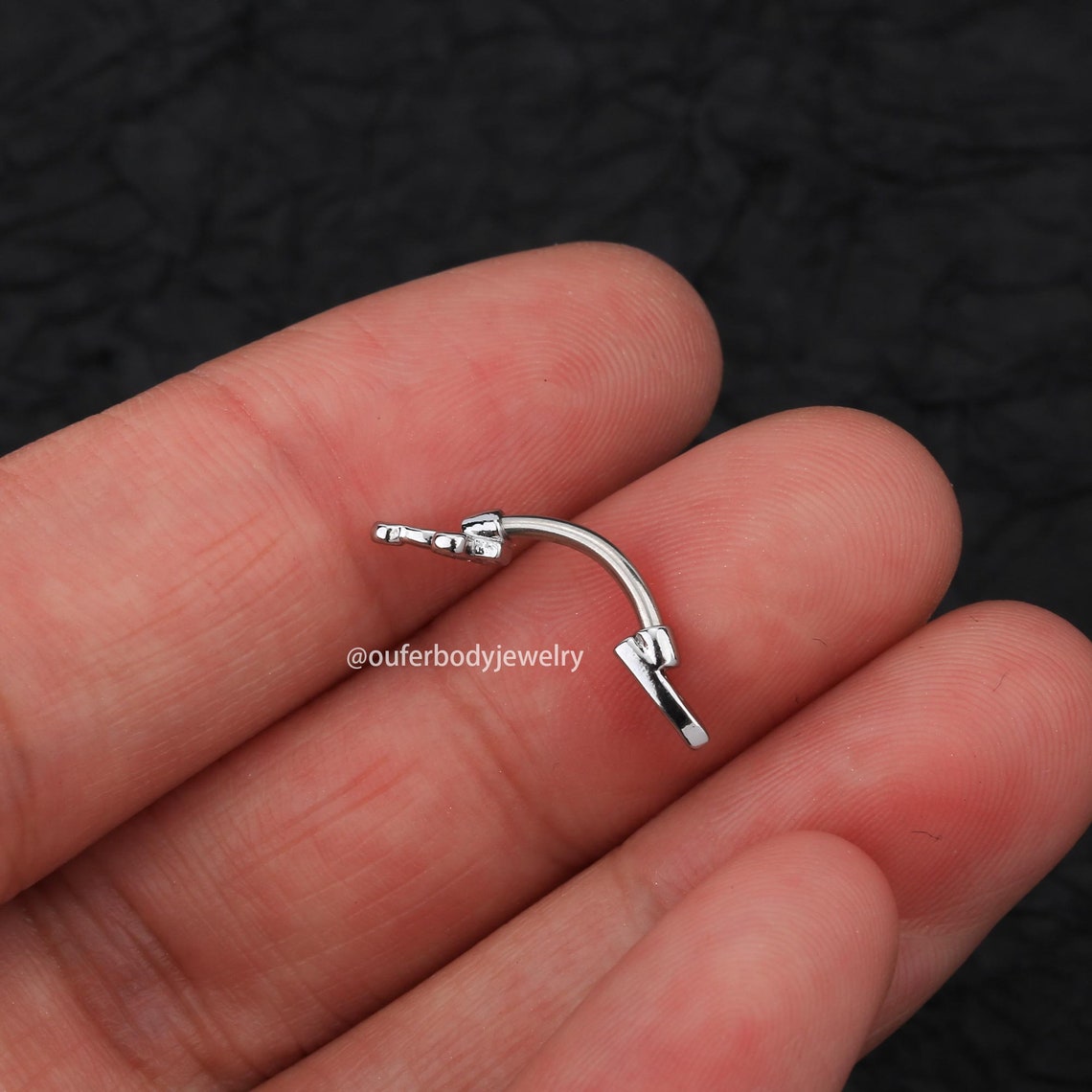 16G Dagger Eyebrow Ring/rook Barbell/curved Barbell/rook - Etsy