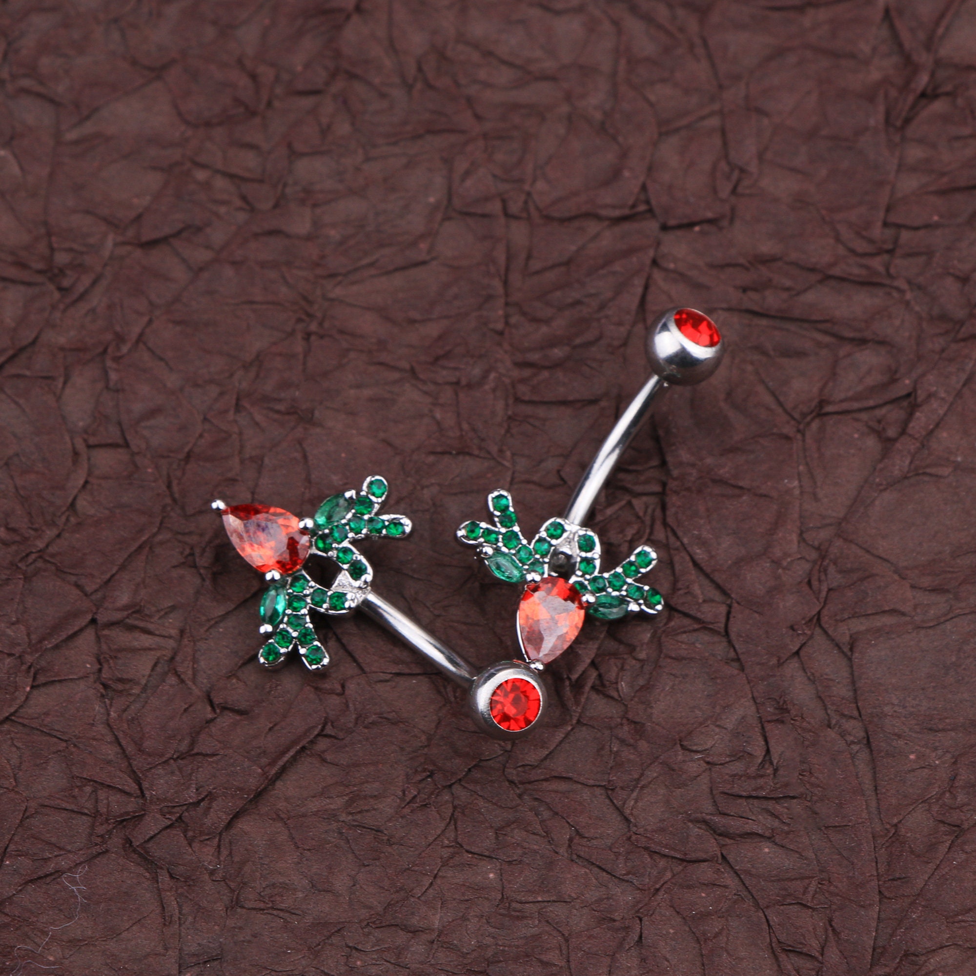 14G CZ Reindeer Christmas Belly Button Ring/ Belly Piercing/ | Etsy