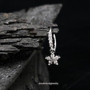 20G Dangle Nose Ring/heart/flower/crown/star Hoop Earrings/rook ...