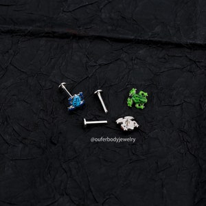 16G Tiny Frog Internally Threaded Cartilage Stud/daith Studs/tragus ...