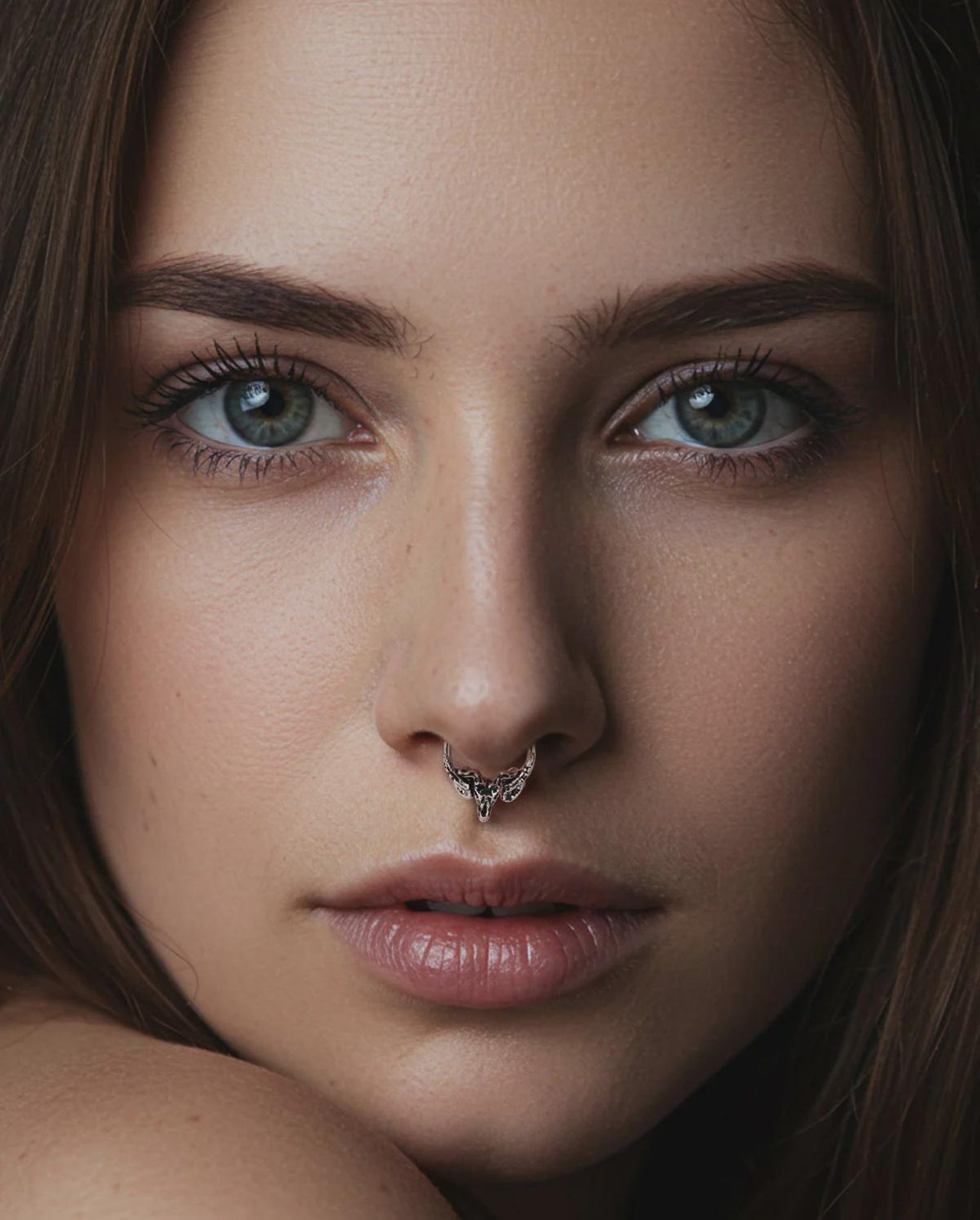 1PCS 16G Sheep Skull Septum Ring/goat Skull Daith Earring/cartilage ...