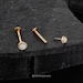 14K Solid Gold Bezel Opal Threadless Push Pin Labret Stud/cartilage ...