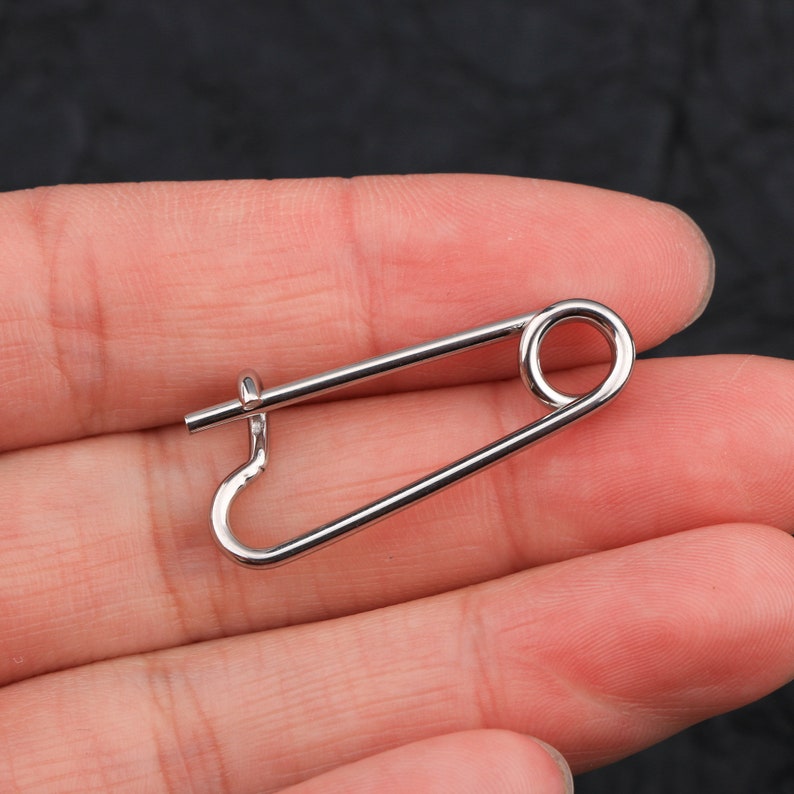 2pcs 316L Stainless Steel 14G Safety Pin Nipple Barbell - Etsy